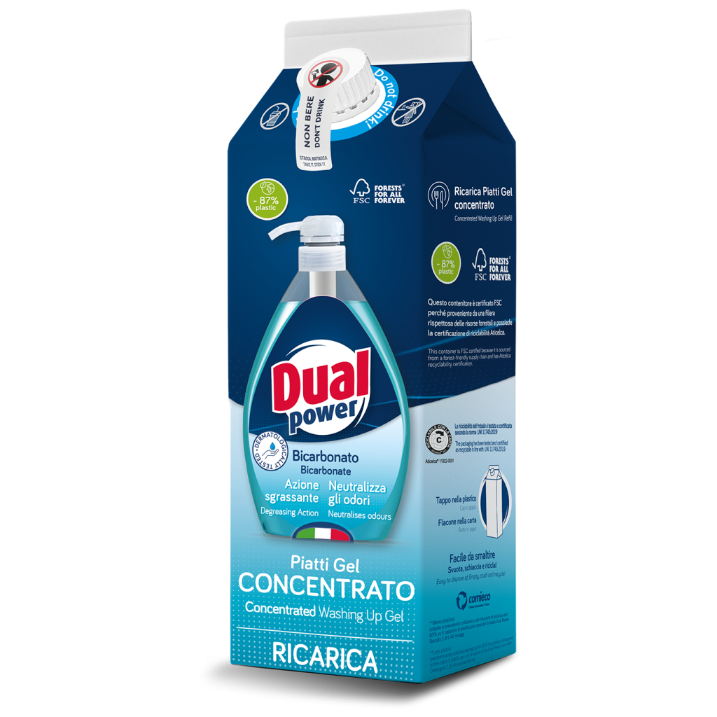 Bicarbonate Concentrated Washing Up Gel Refill - Dual Power