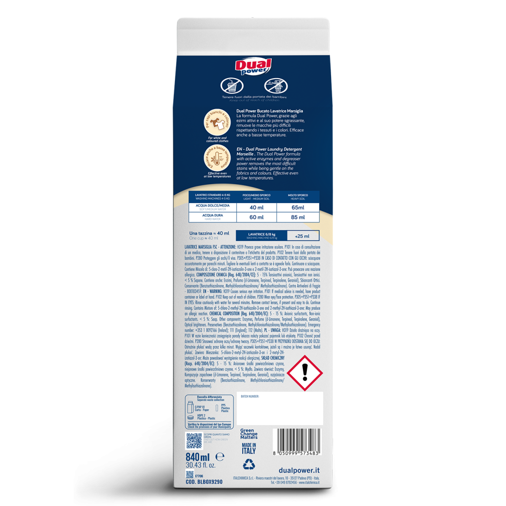 Dual Power Marseille Laundry Detergent - 840 ml - Dual Power